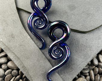 AS-IS (irregular Lengths) 0G | Oil Slick Clear | Mini Drop Spirals ...