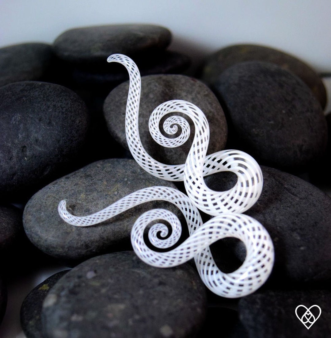 Made to Order | 14G - 1/2" | White Fishnet | Mini Squids | Gauged Glass ...