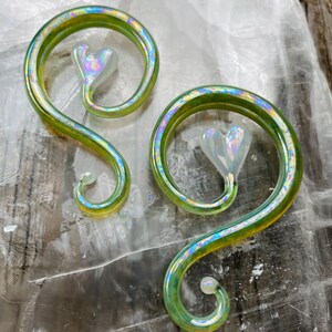 NEW DESIGN 2G Oil Slick Jade Opal White Hearts Augmented Snakes Gauged ...