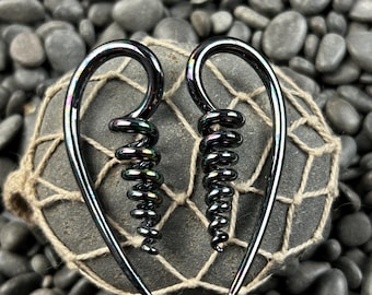 AS-IS (irregular Lengths) 0G | Oil Slick Clear | Mini Drop Spirals ...