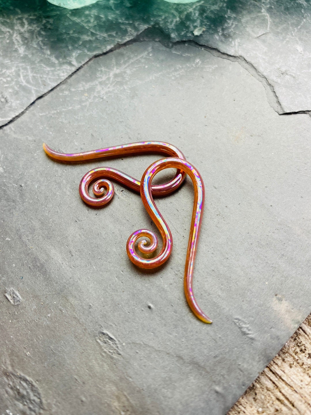 12G | Oil Slick Amber Rose | RARE COLOR | Mini Leos | Gauged Glass Body ...