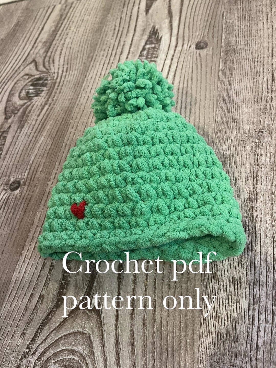 Meanie Greenie Beanie PDF Pattern Only | Baby to Toddler Mean Heart Hat ...