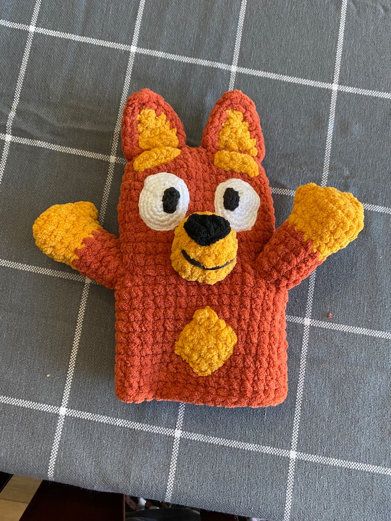Crocheted Red Kelpie Puppet: Plush Baby Blanket Yarn Toy - Etsy