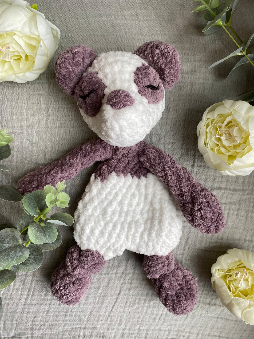 Soft Crocheted Panda Snuggler: Plush Baby Lovey - Etsy