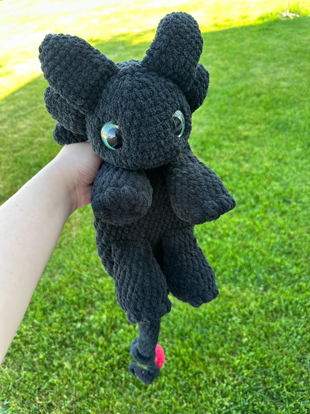 Crochet Night Fury Dragon Snuggler: Black & Red Baby Blanket Yarn - Etsy
