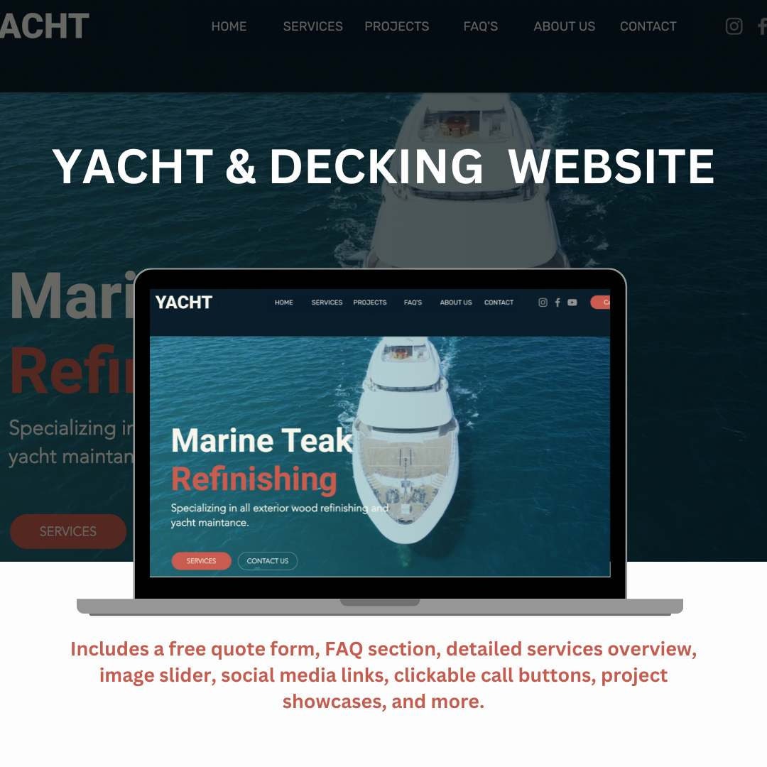 Marine Mastery: Premium Yacht & Boat Deck Design Template for Wix - Etsy