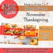 November Thanksgiving Monthly Kit Printable Stickers Happy Planner ...