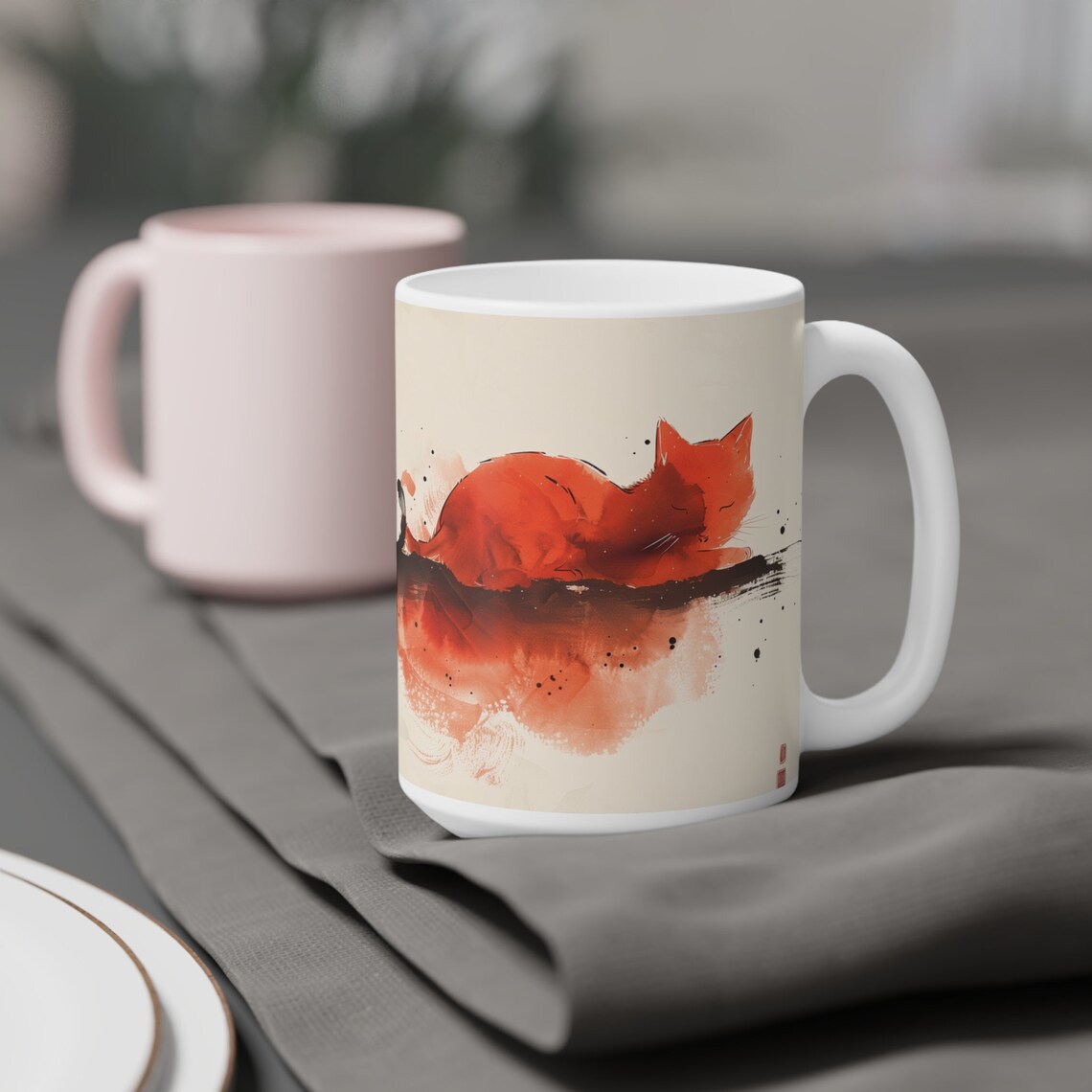 Cat Mug • Two Cats Mug • Unique Mug • Coffee Mug • Cute Mugs • Cat ...