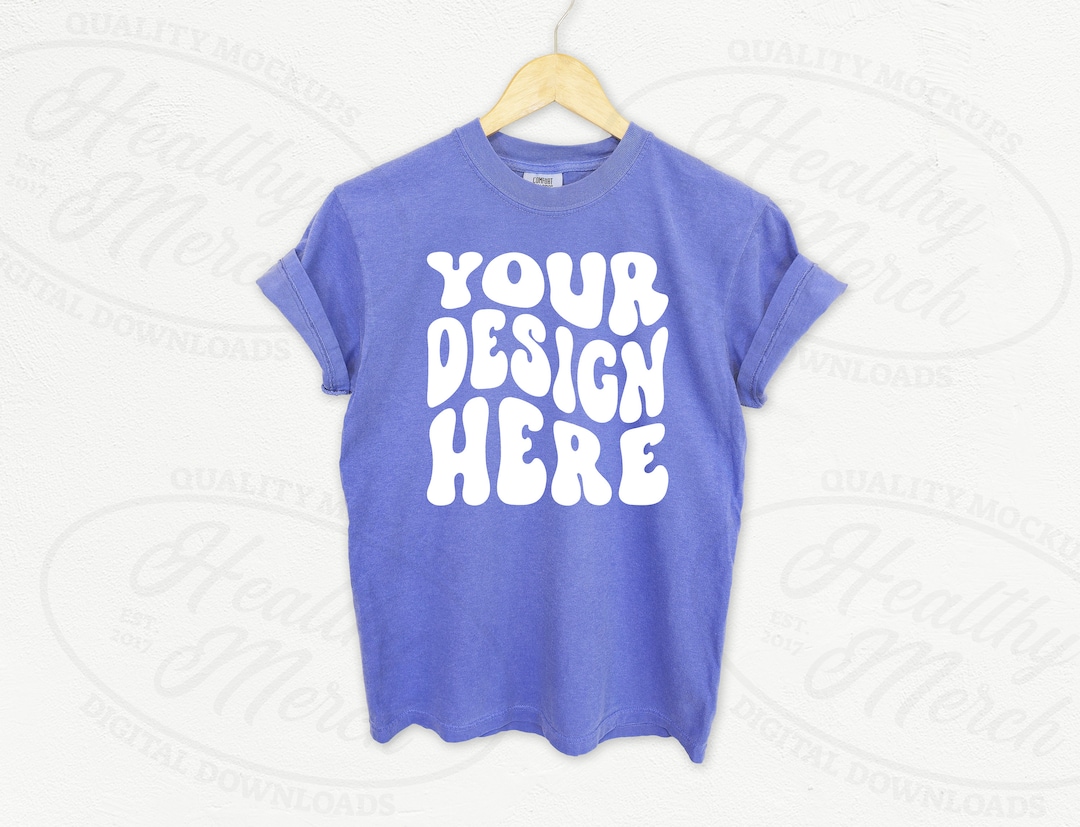 Comfort Colors 1717 Periwinkle Mockup Hanging, Wall Hanging 1717 Mockup ...