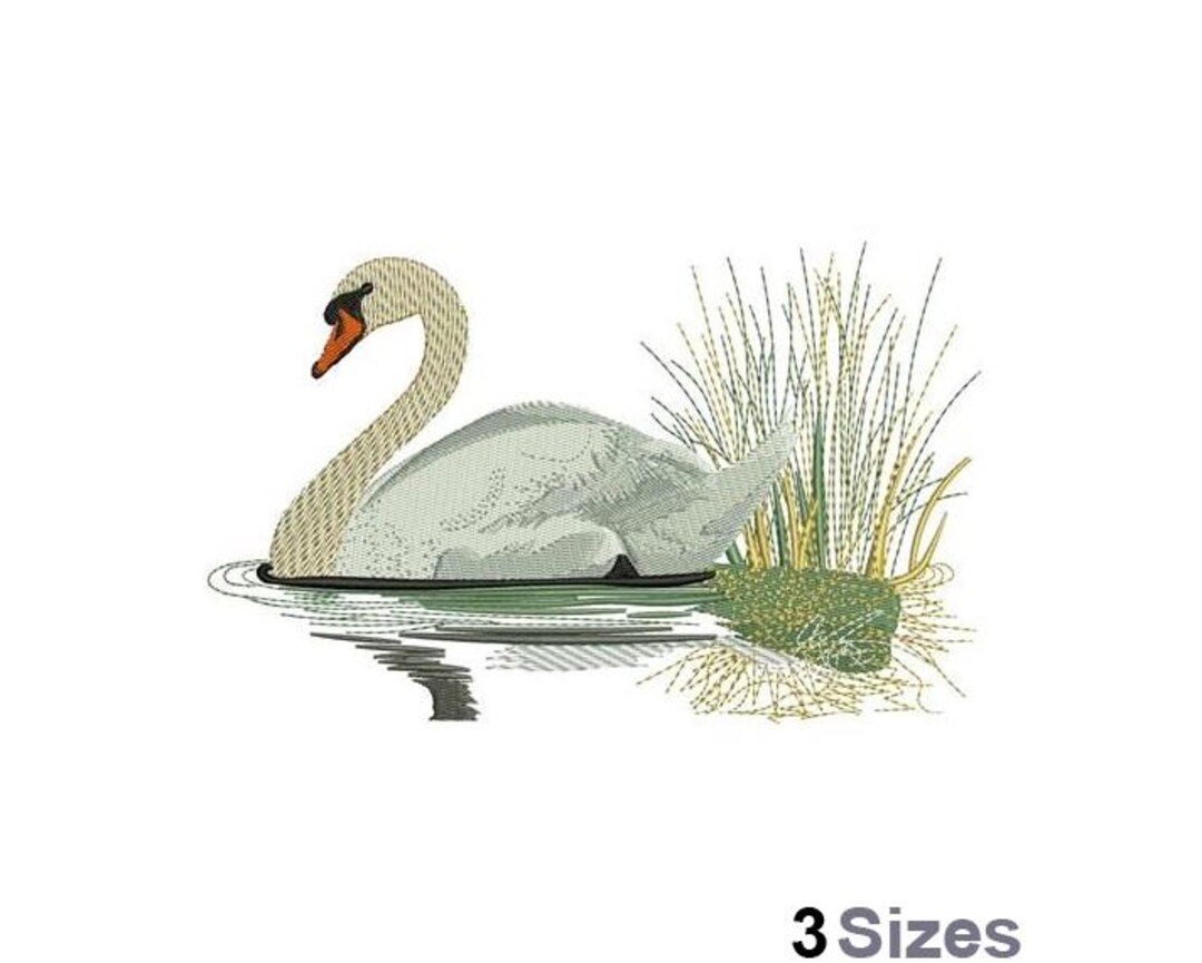 Swan - Machine Embroidery Design - 3 Sizes - Etsy