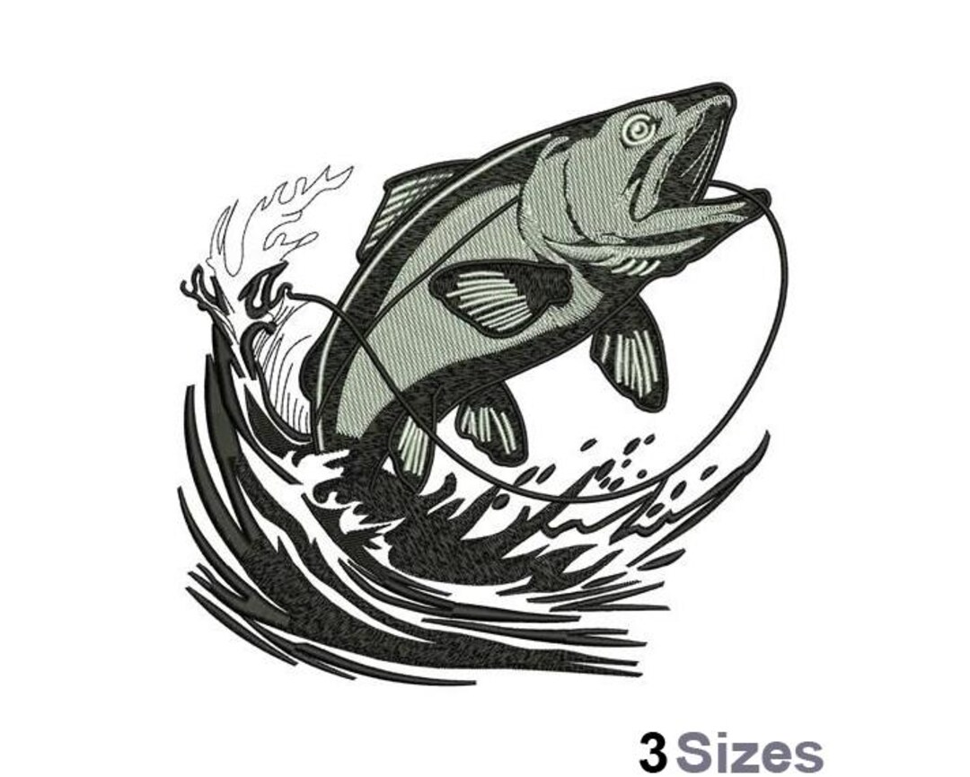 Fishing - Machine Embroidery Design - 3 Sizes - Etsy