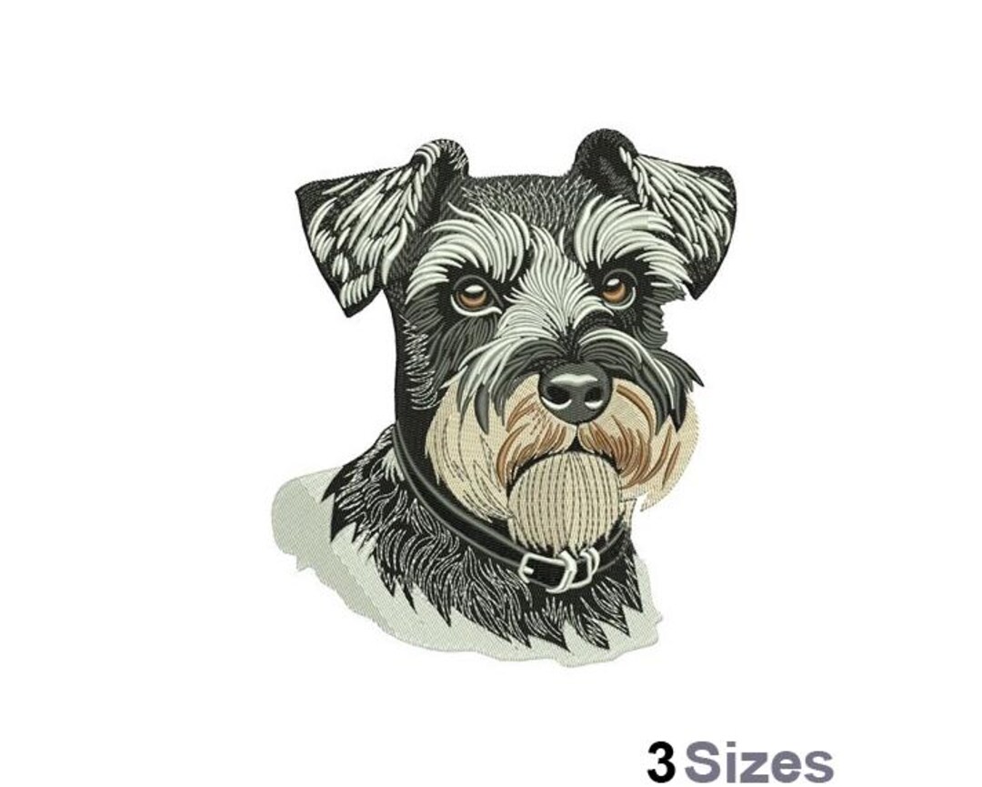 Schnauzer - Machine Embroidery Design - 3 Sizes - Etsy