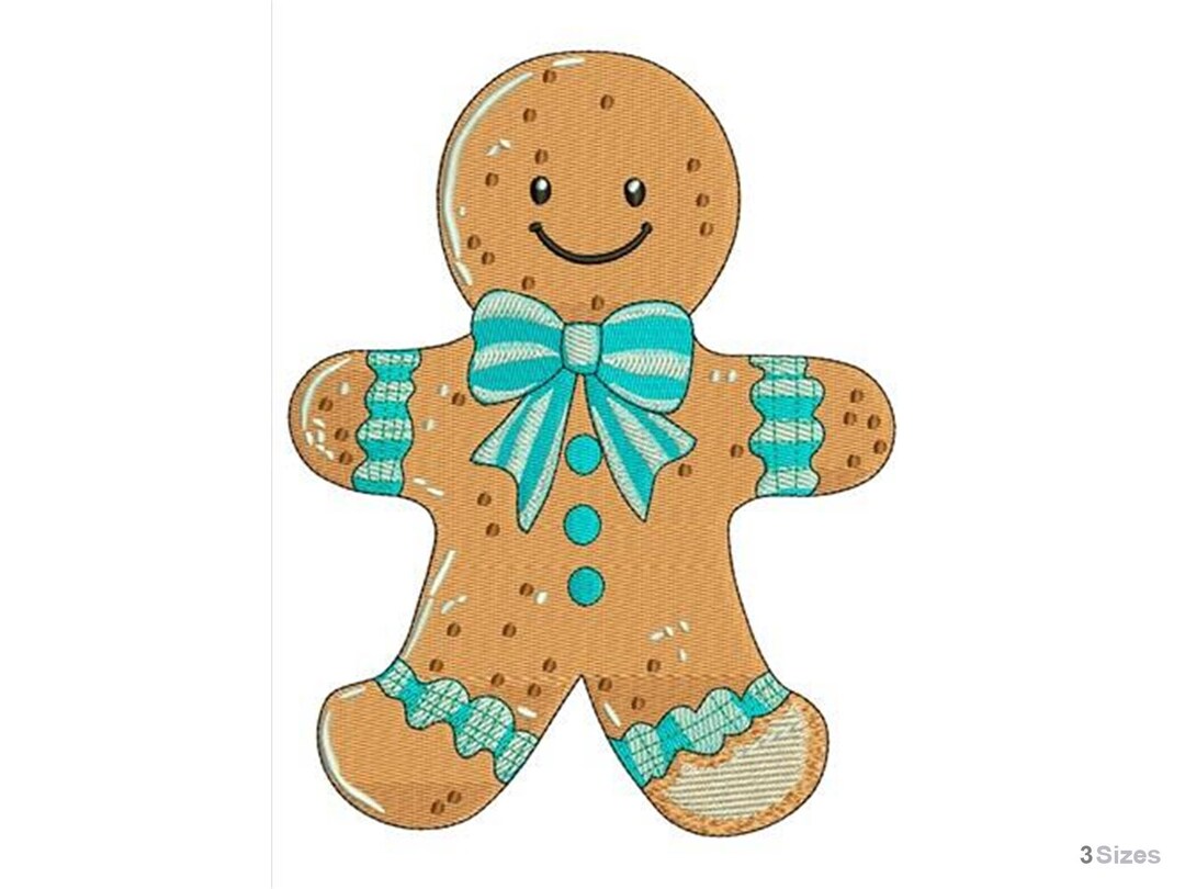 Gingerbread Man - Machine Embroidery Design - 3 Sizes - Etsy