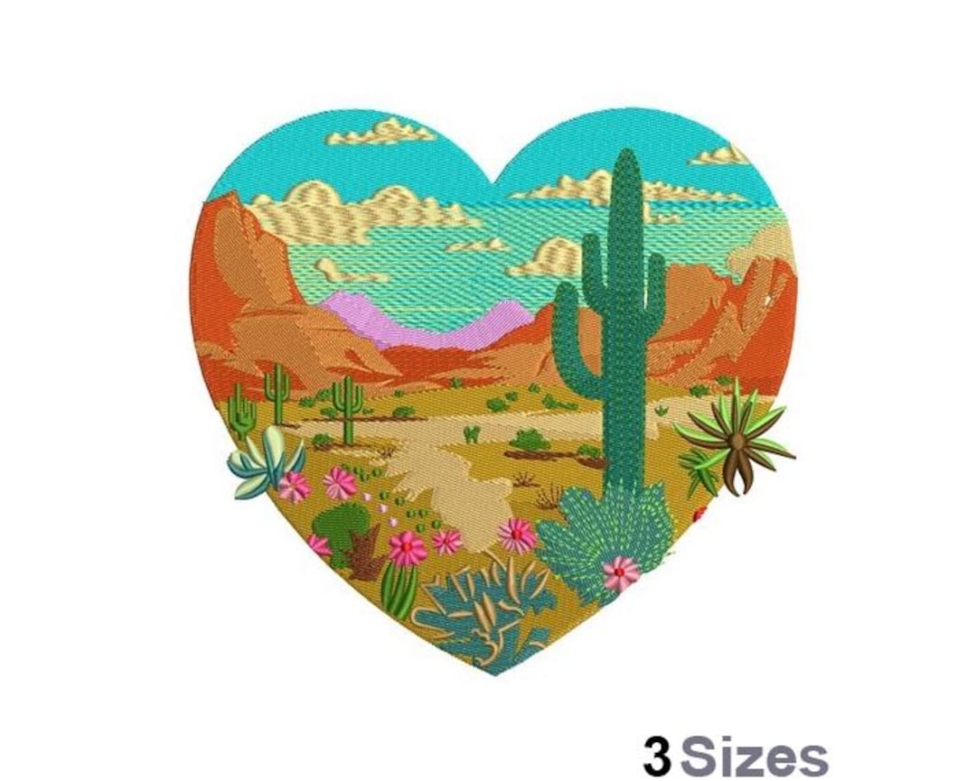 Desert Heart - Machine Embroidery Design - 3 Sizes - Etsy