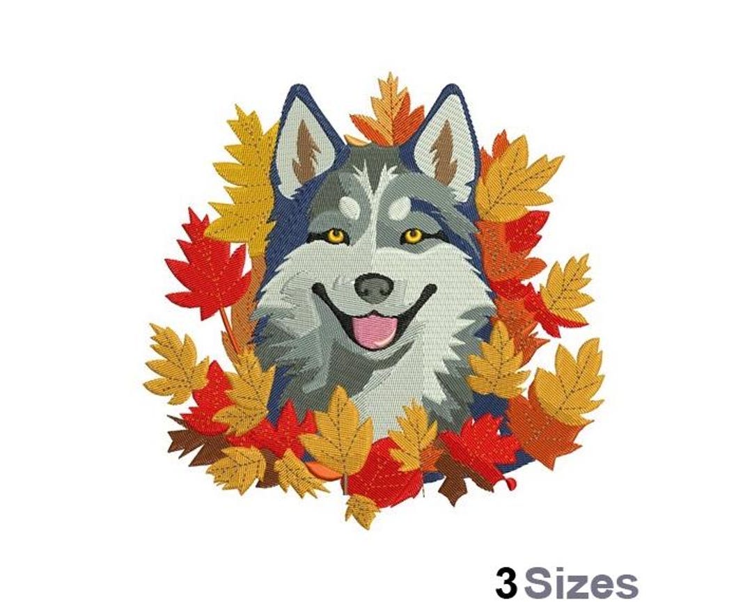 Autumn Husky - Machine Embroidery Design - 3 Sizes - Etsy