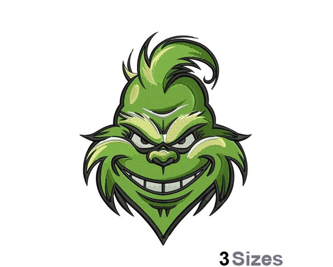 Grinch Head - Machine Embroidery Design - 3 Sizes - Etsy
