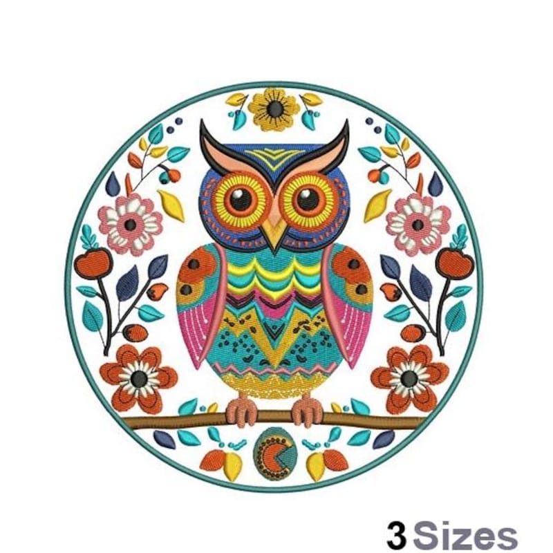 Owl Embroidery Design - Etsy