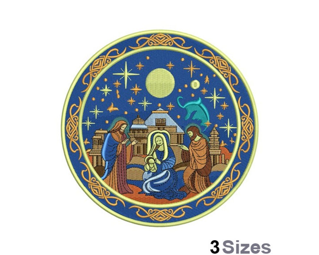 Nativity Scene - Machine Embroidery Design - 3 Sizes - Etsy