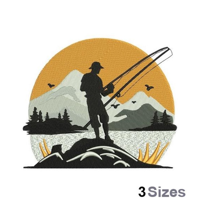 Fishing Applique - Etsy