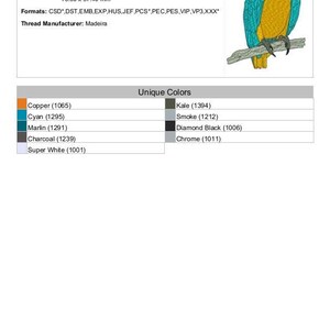 Macaw - Machine Embroidery Design - 3 Sizes - Etsy