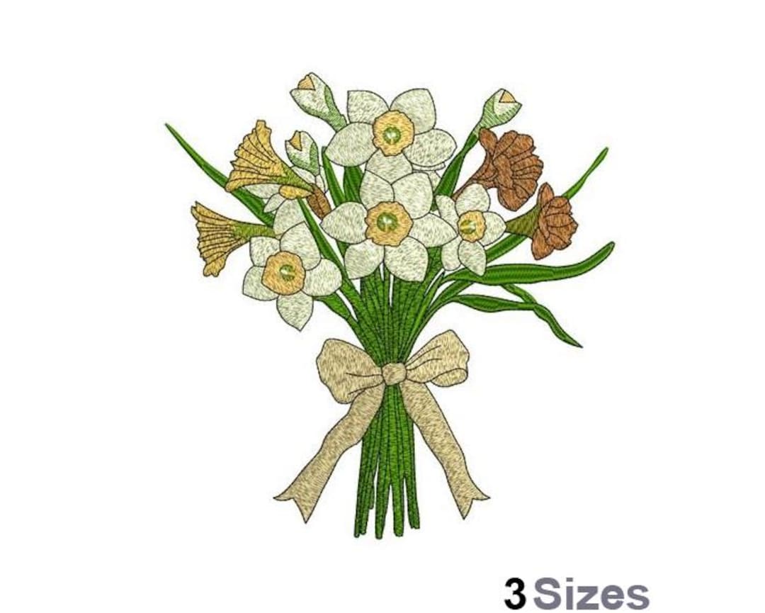 Daffodil Bouquet - Machine Embroidery Design - 3 Sizes - Etsy