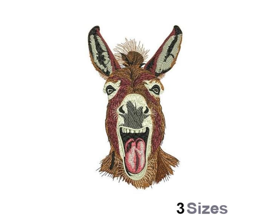 Laughing Donkey - Machine Embroidery Design - 3 Sizes - Etsy