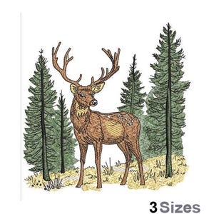 Forest Stag - Machine Embroidery Design - 3 Sizes, Deer Hunting Design ...
