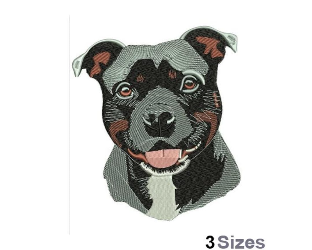 Pit Bull - Machine Embroidery Design - 3 Sizes - Etsy