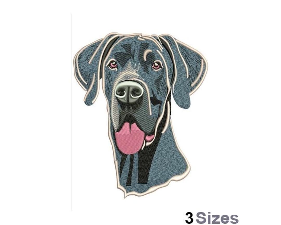 Great Dane - Machine Embroidery Design - 3 Sizes - Etsy