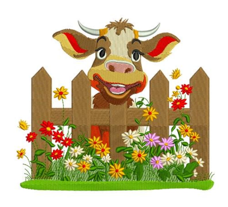 Farm Animals by the Fence (13 Designs) - Machine Embroidery Designs ...