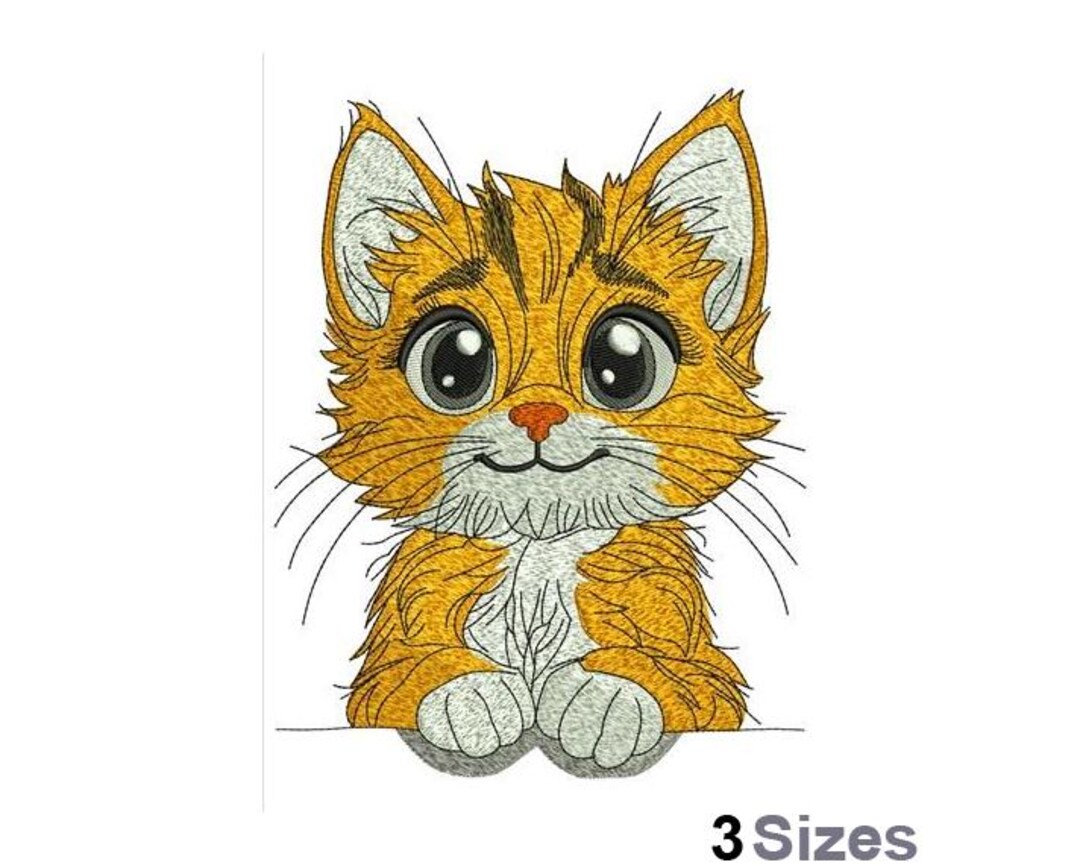 Cute Kitten - Machine Embroidery Design - 3 Sizes, Peeking Cat - Etsy