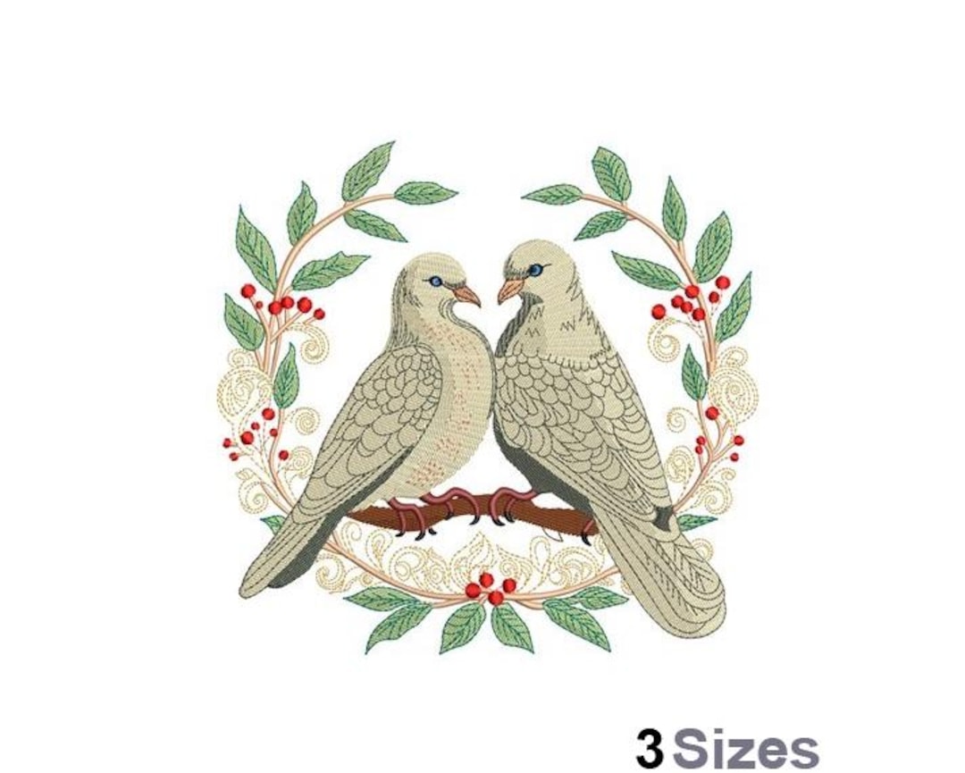 Doves - Machine Embroidery Design - 3 Sizes - Etsy