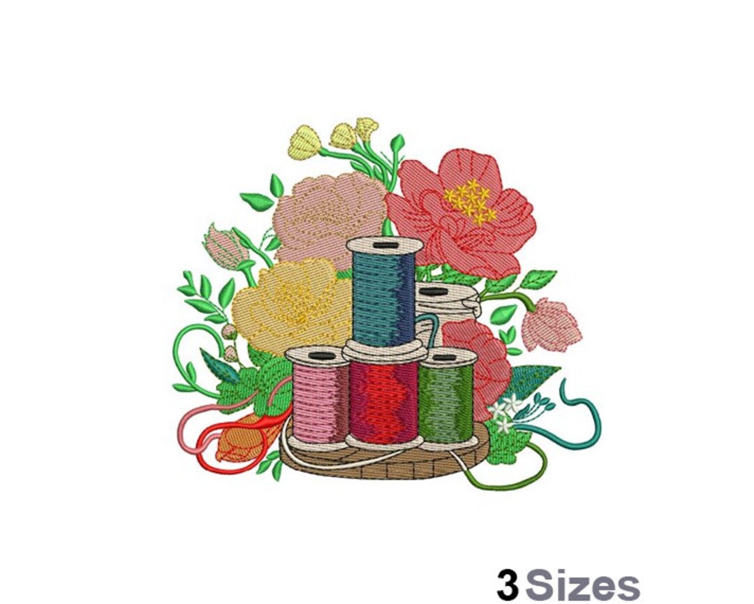 Thread Spools - Machine Embroidery Design - 3 Sizes - Etsy