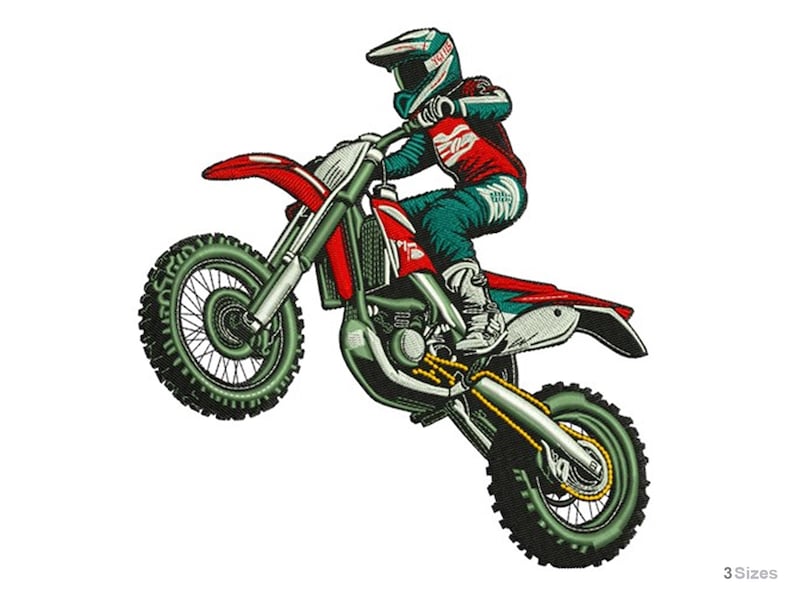 Motocross Bike - Machine Embroidery Design - 3 Sizes - Etsy