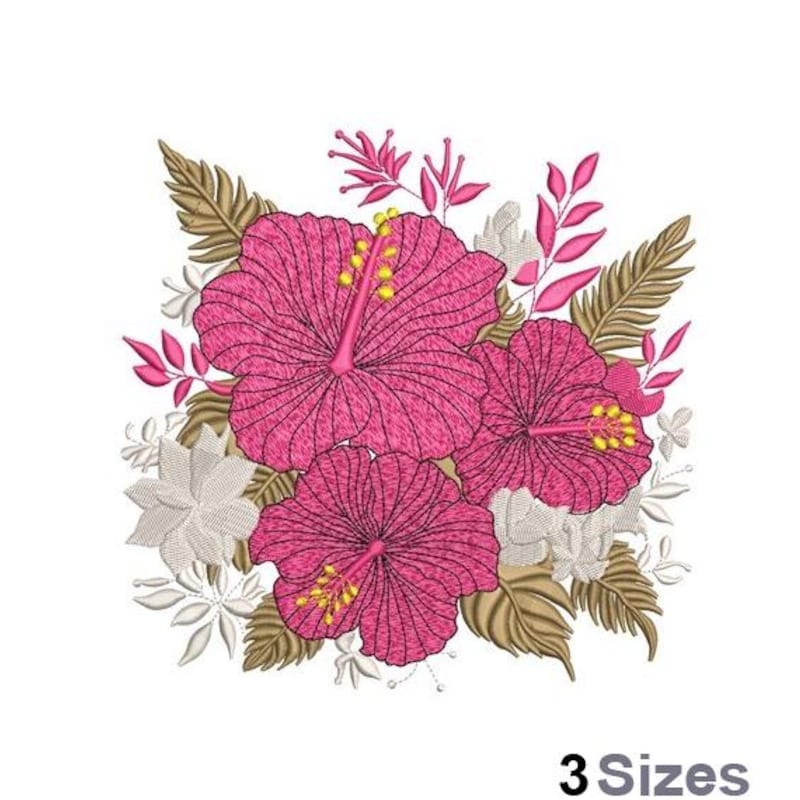 Hibiscus Embroidery - Etsy
