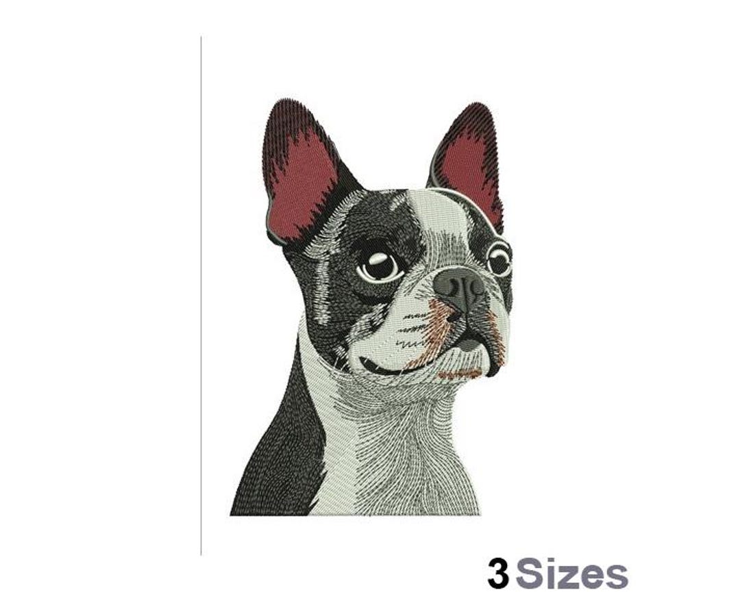 Boston Terrier - Machine Embroidery Design - 3 Sizes - Etsy