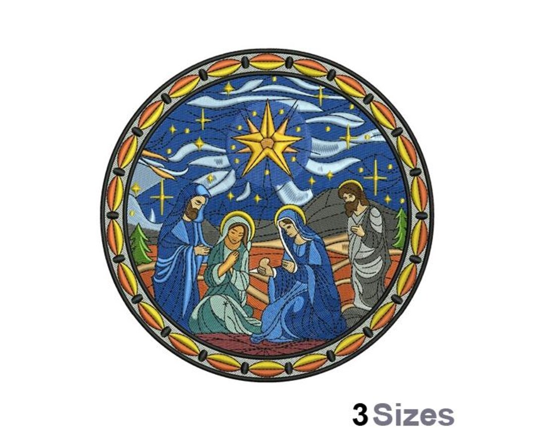 Nativity - Machine Embroidery Design - 3 Sizes - Etsy