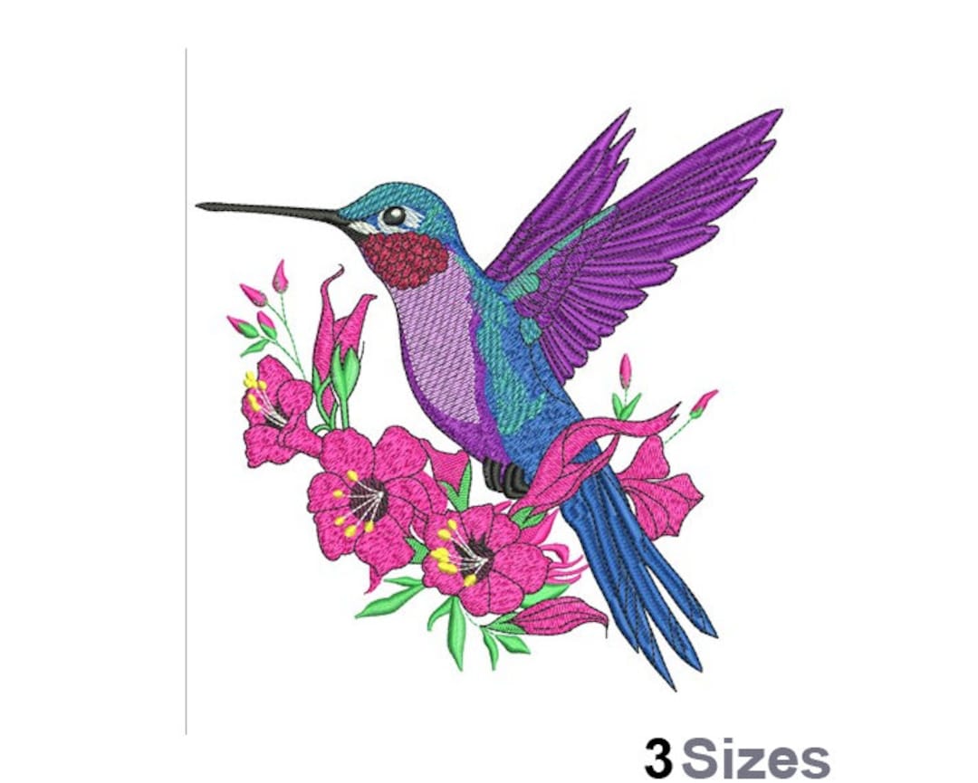 Hummingbird - Machine Embroidery Design - 3 Sizes - Etsy