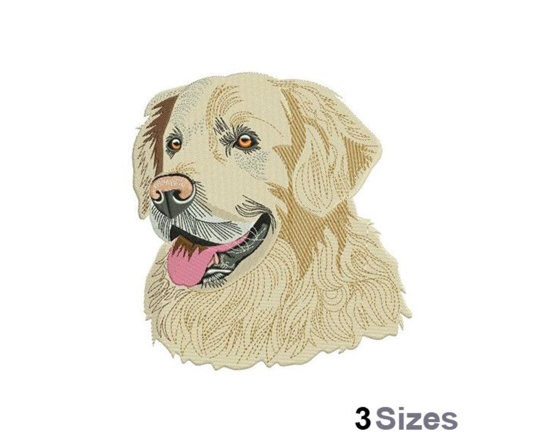 Golden Retriever - Machine Embroidery Design - 3 Sizes - Etsy