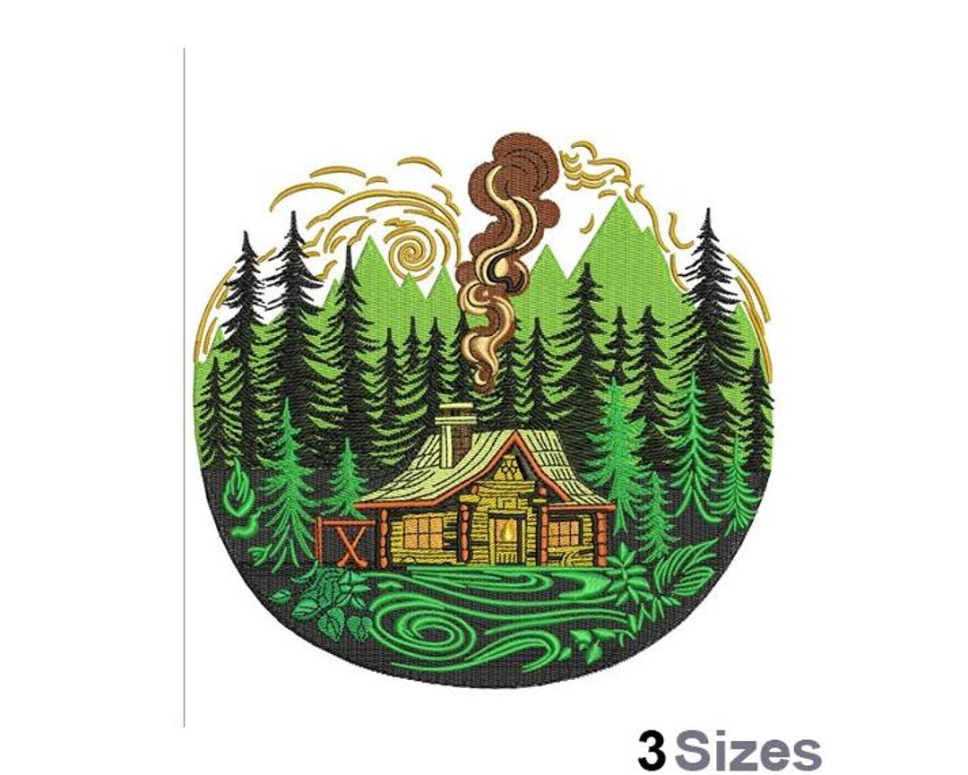 Log Cabin - Machine Embroidery Design - 3 Sizes - Etsy