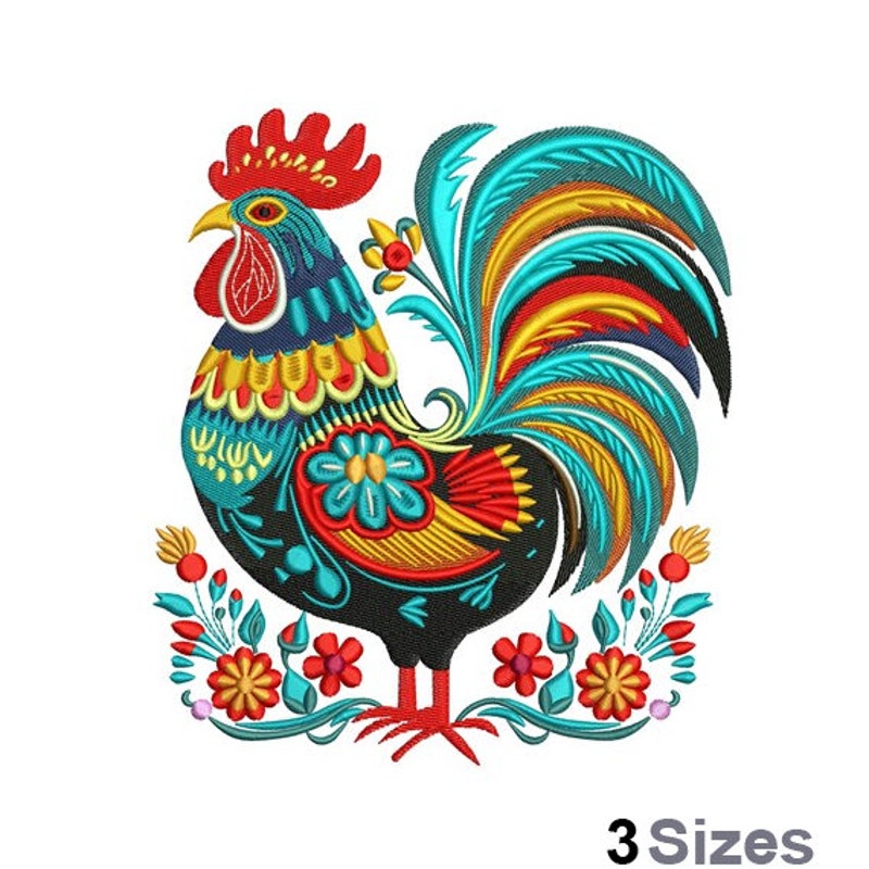 Rooster Embroidery - Etsy
