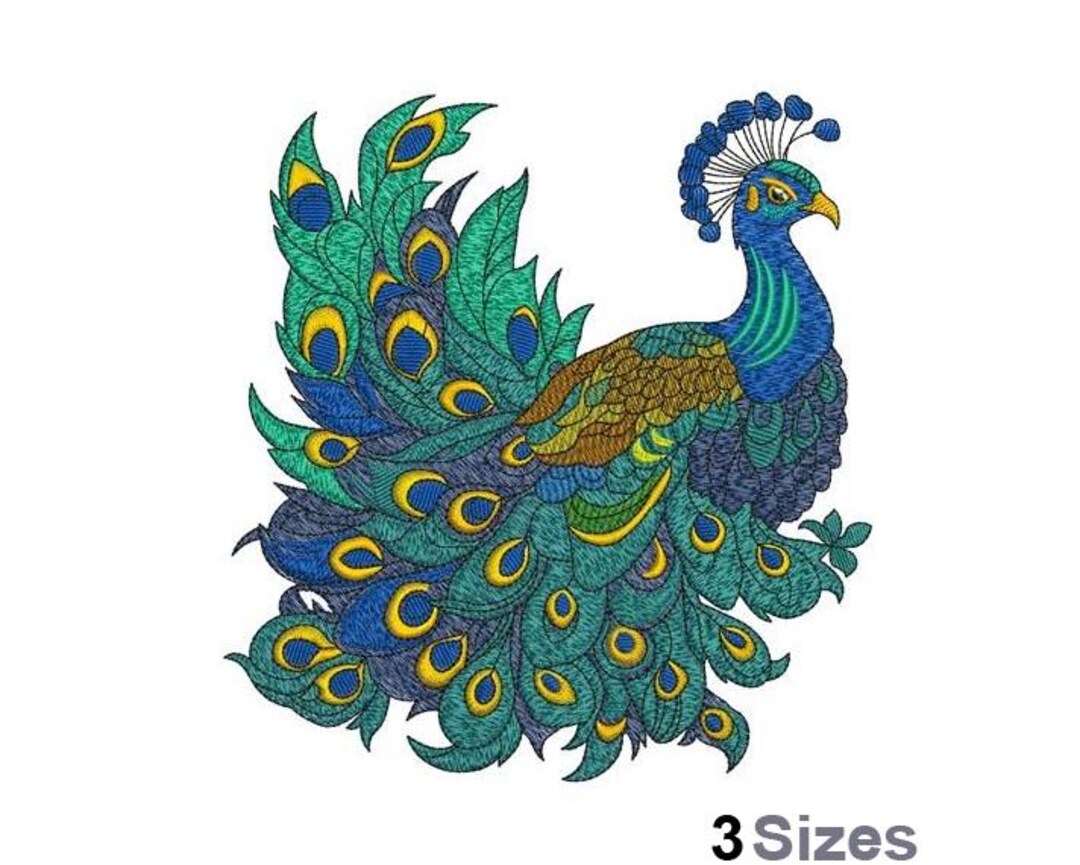 Peacock - Machine Embroidery Design - 3 Sizes - Etsy