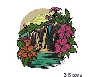 Waterfall Embroidery Design - Etsy