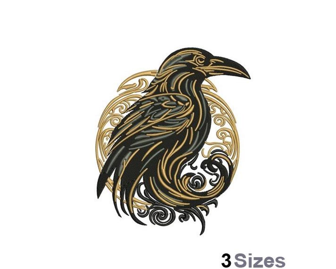 Raven - Machine Embroidery Design - 3 Sizes - Etsy