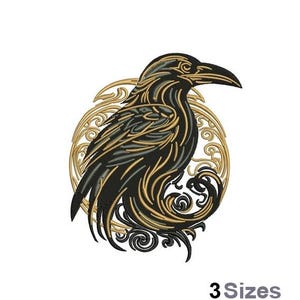 Raven - Machine Embroidery Design - 3 Sizes - Etsy