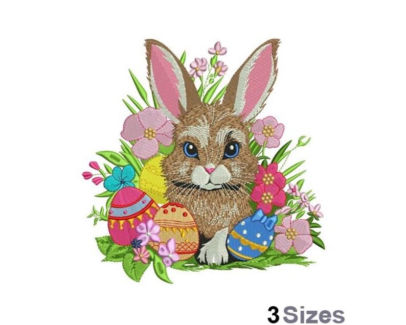 Easter Bunny & Eggs - Machine Embroidery Design - 3 Sizes - Etsy