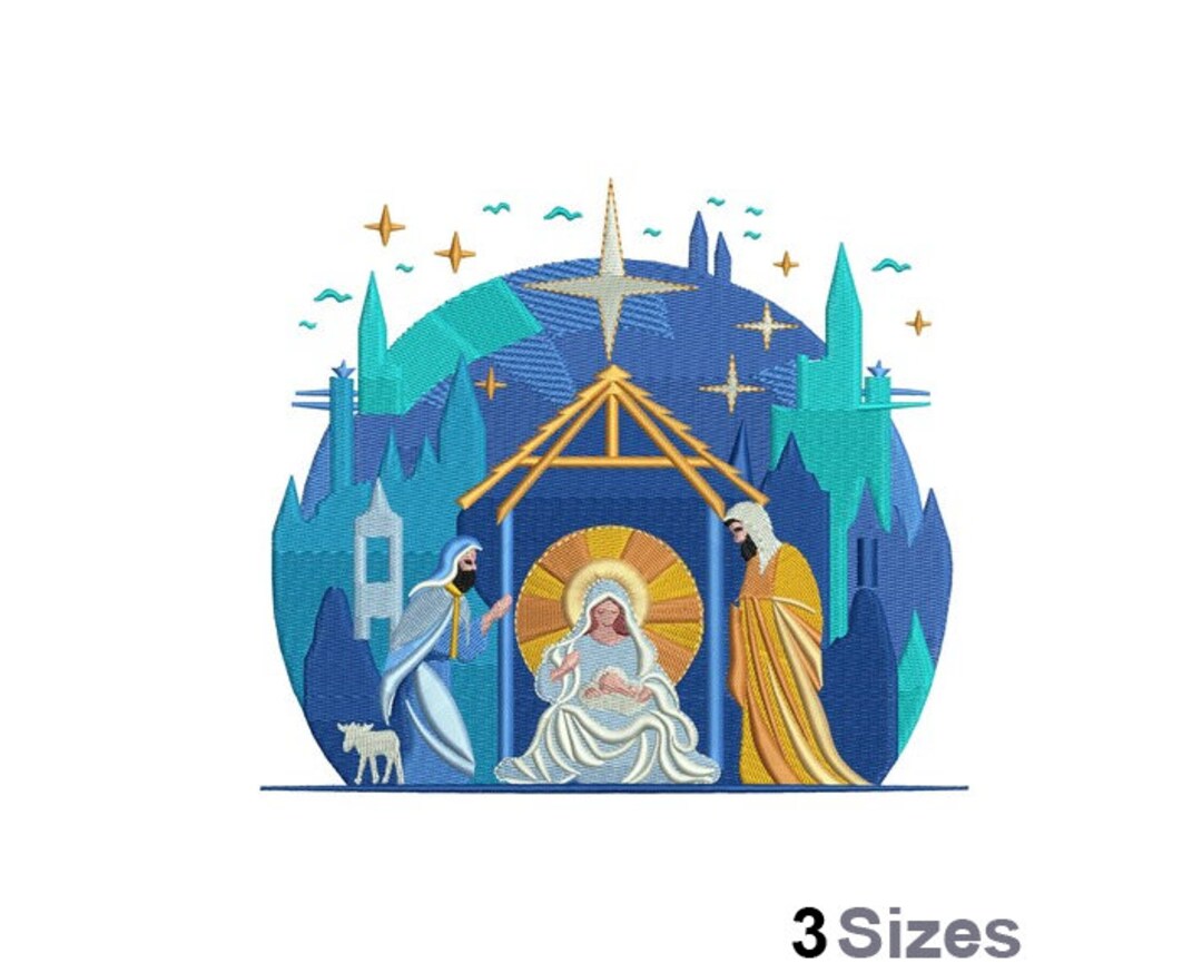 Nativity - Machine Embroidery Design - 3 Sizes - Etsy
