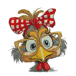 Goofy Chicken - Machine Embroidery Design - 3 Sizes, Kitchen Pattern ...