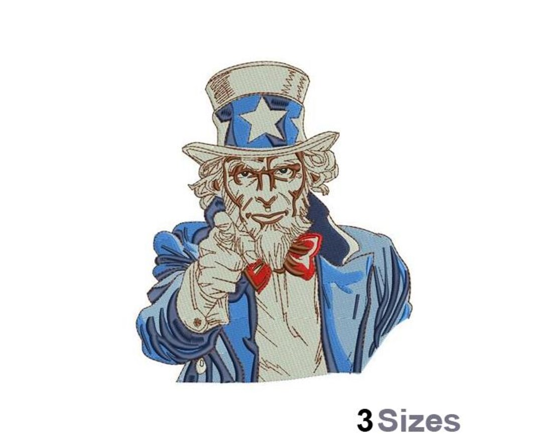 Uncle Sam - Machine Embroidery Design - 3 Sizes - Etsy