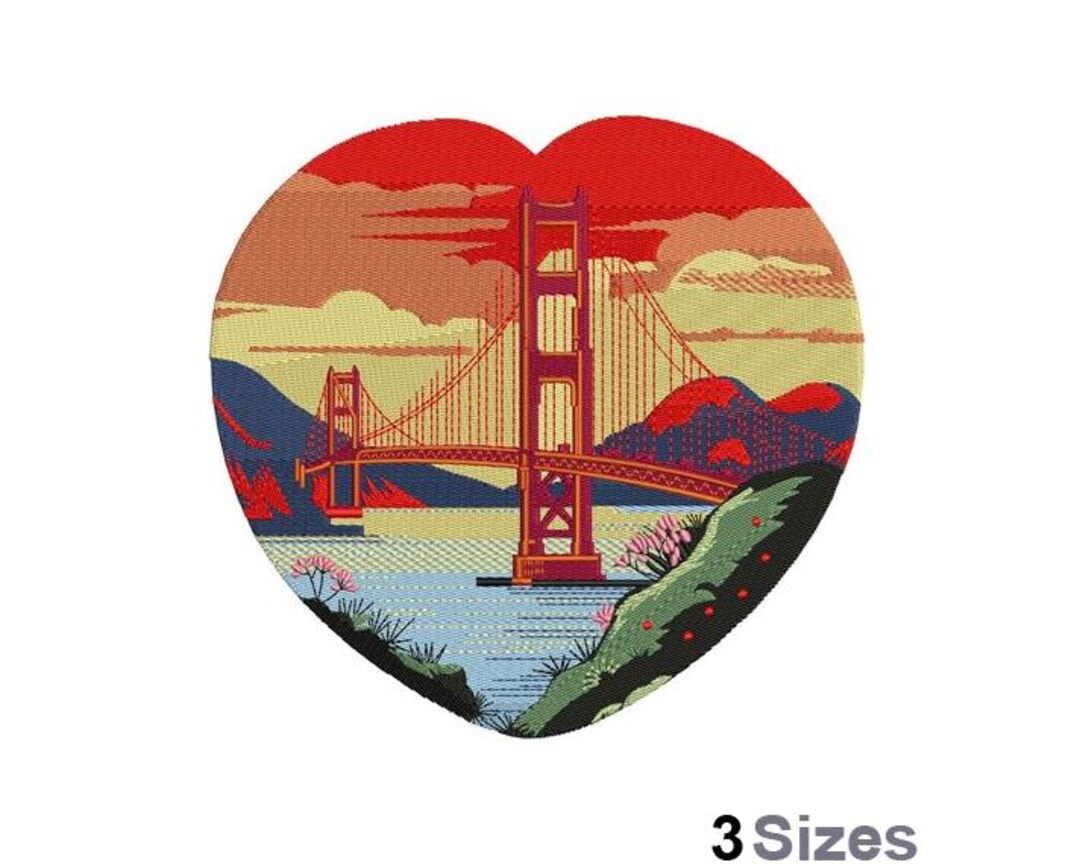 Golden Gate Bridge - Machine Embroidery Design - 3 Sizes - Etsy